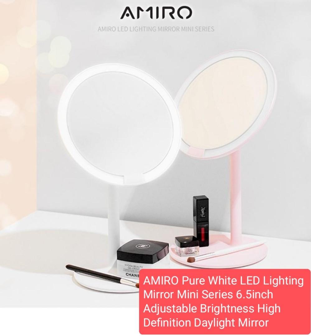 AMIRO Pure White LED Lighting Mirror Mini Series 6.5inch Adjustable Brightness High Definition ...