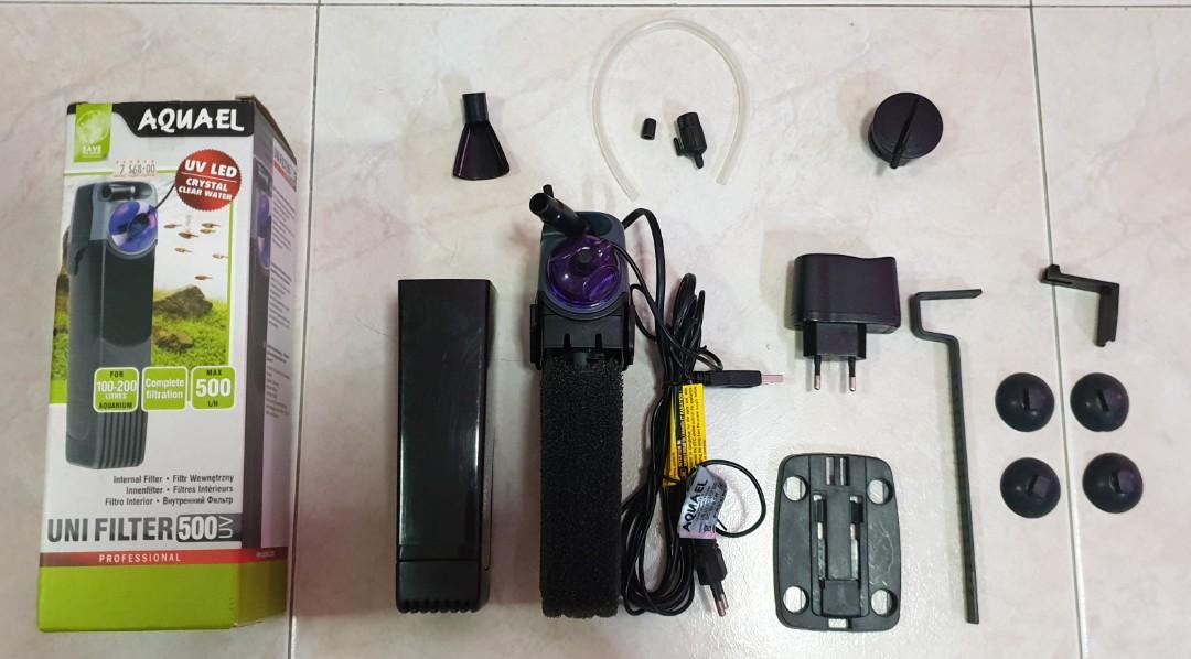 AQUAEL UNI FILTER 500 UV LED for Aquarium Internal Filter, Pet Supplies, Homes & Other Pet ...