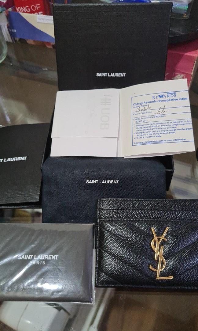 Authentic ghw black YSL Saint Laurent credit card case / holder, Women ...