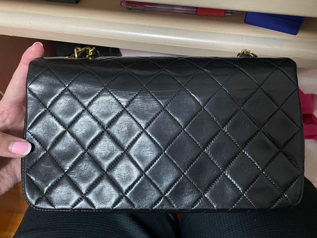 Authentic Vintage Chanel Classic Full Flap 23cm Bag (Black Lambskin ...
