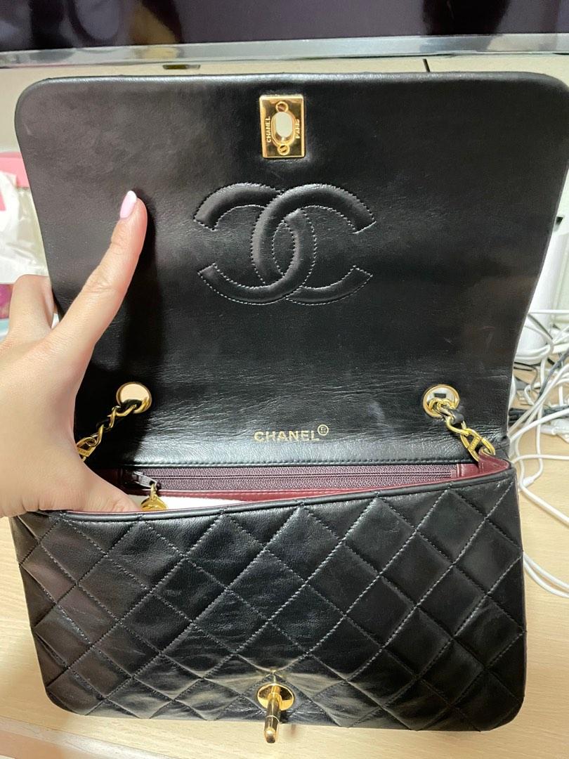 Authentic Vintage Chanel Classic Full Flap 23cm Bag (Black Lambskin ...