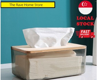 Bamboo Wood Tissue Box Living Room Translucent Tissue Box (FC1664 ...