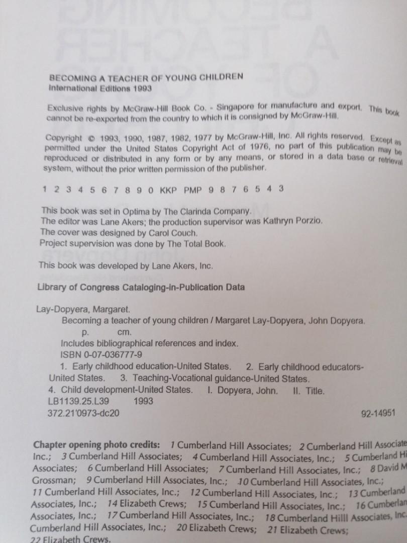 Becoming A Teacher of Young Children, Hobbies & Toys, Books & Magazines ...