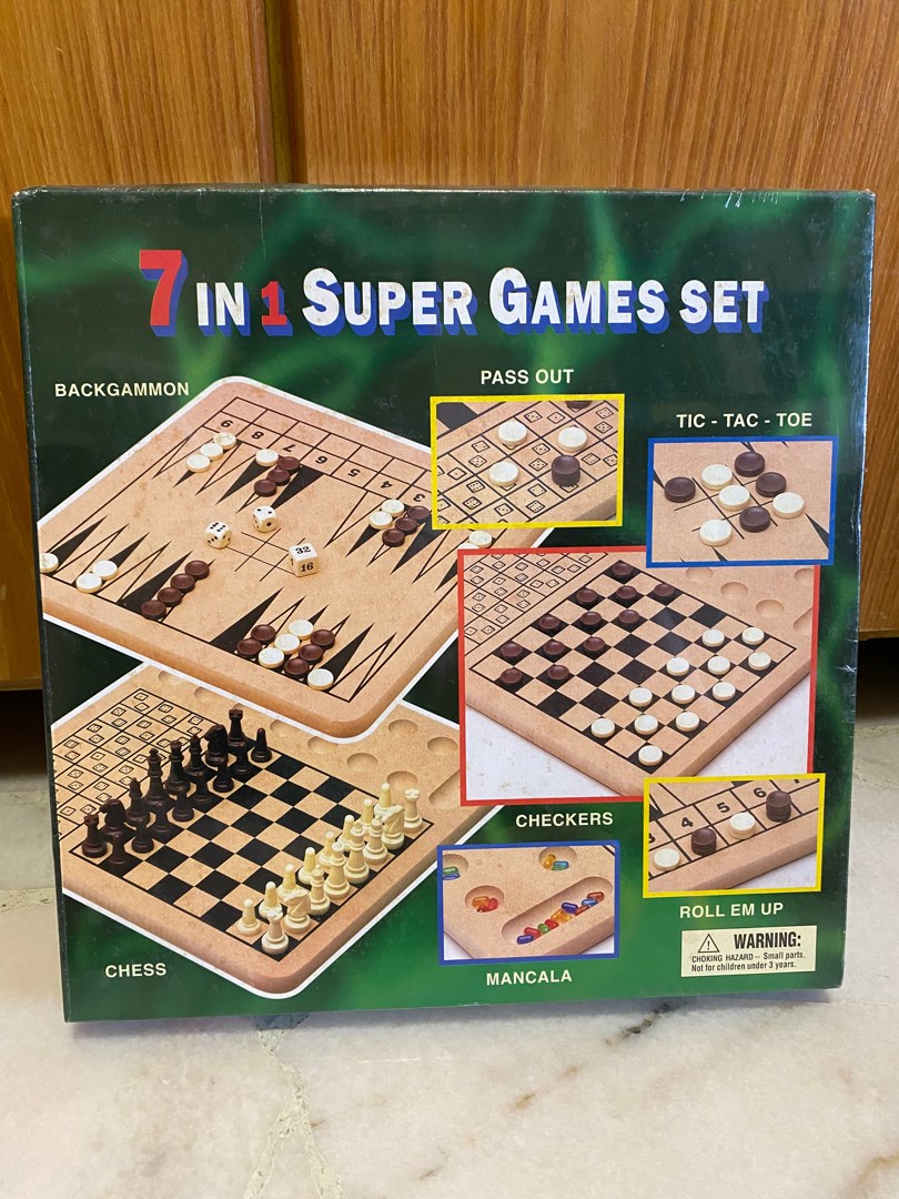 Chess, Checkers, Tic Tac Toe - 7 in 1 Game set, Hobbies & Toys, Toys ...