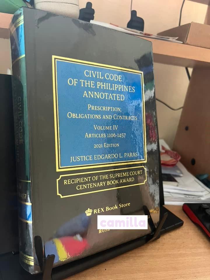 CIVIL CODE OF THE PHILIPPINES ANNOTATED BY PARAS 2021, Hobbies & Toys ...