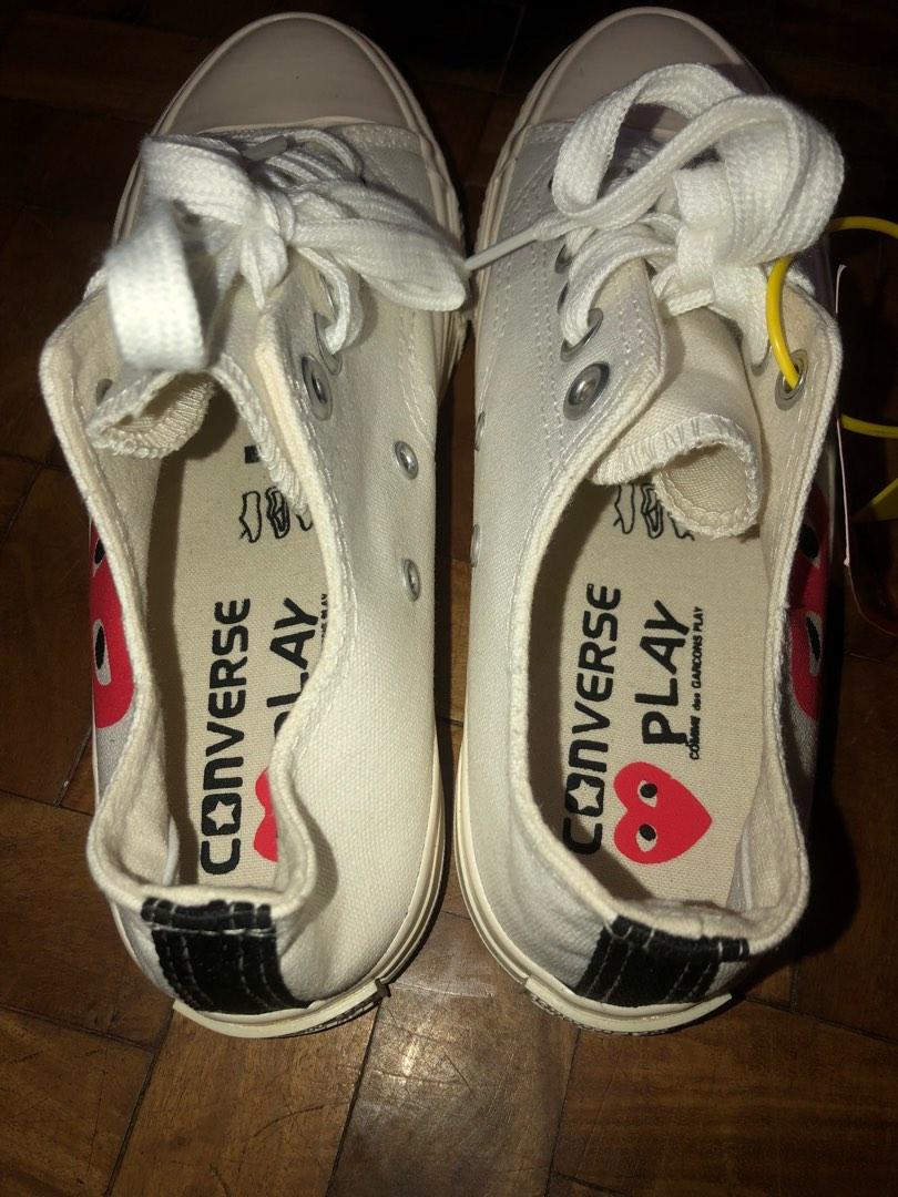 Converse CDG White, Women's Fashion, Footwear, Sneakers on Carousell