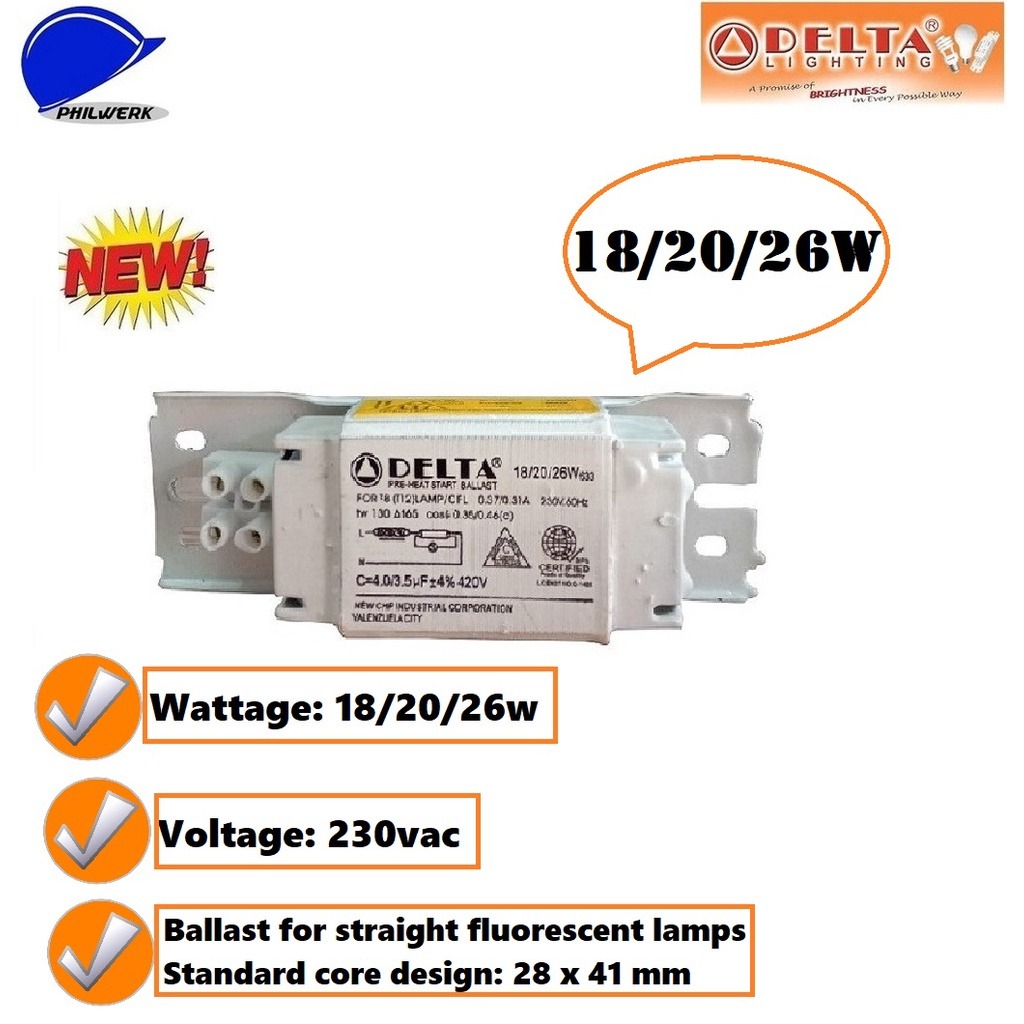 Delta Pre heat ballast 18/20/26w, Commercial & Industrial, Construction ...
