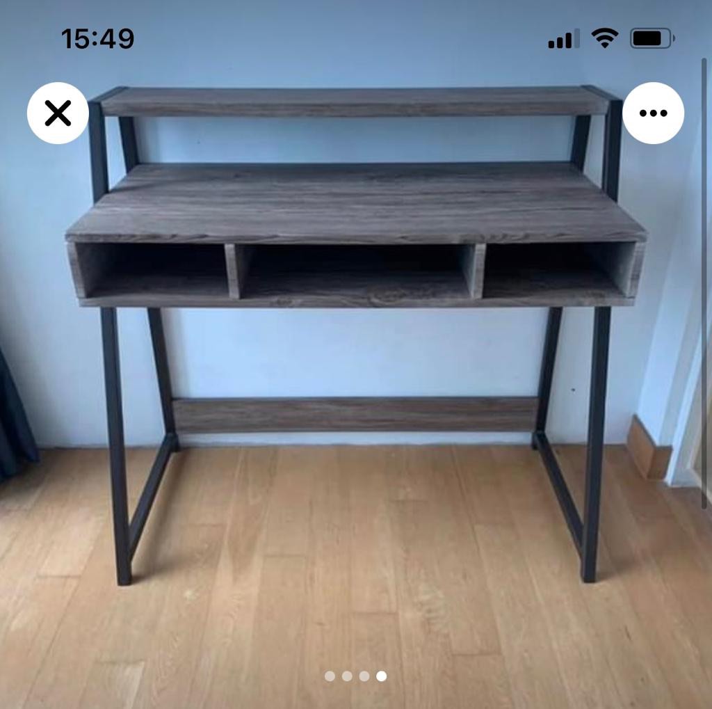 Desk - Measures W 100 x D 49 x H 76 cm (shelf is 93 cm high), Furniture ...