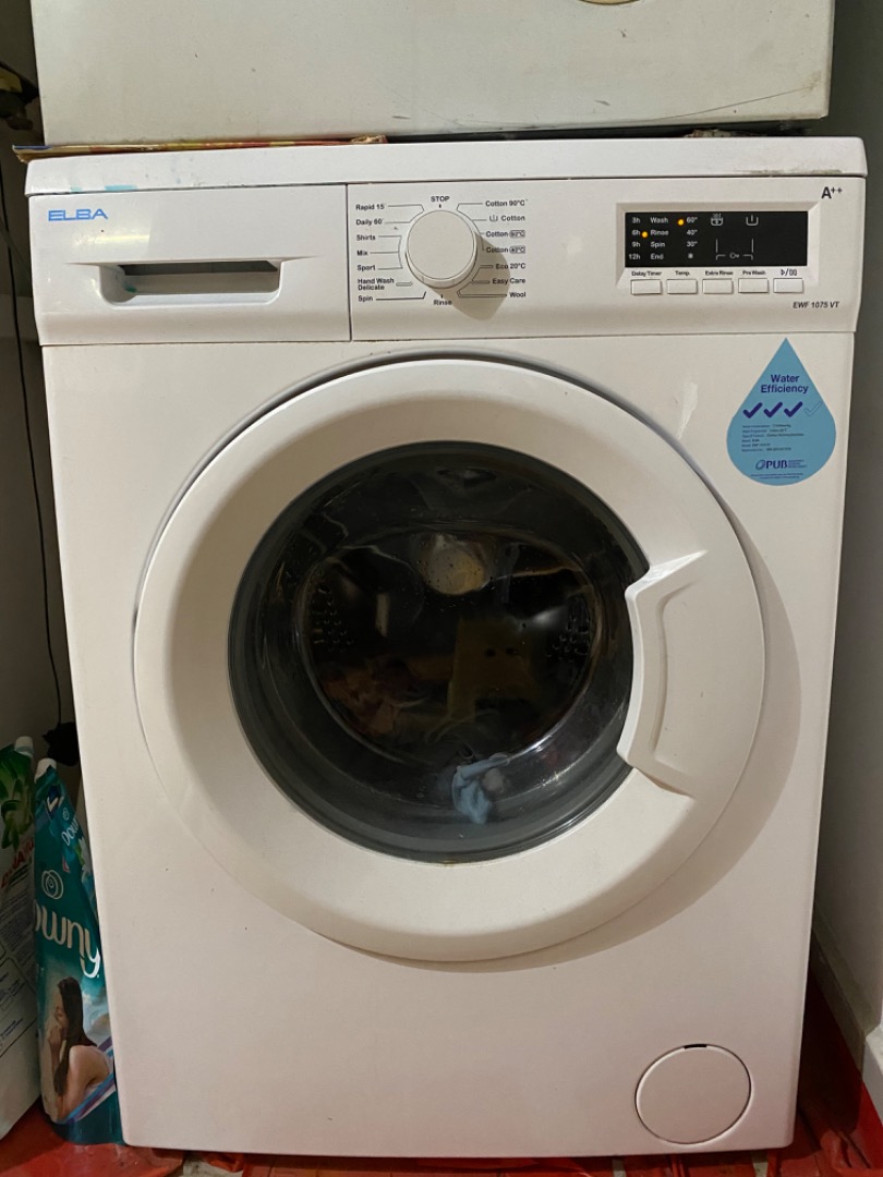 Elba washing machine EWF 1075 VT, TV & Home Appliances, Washing ...