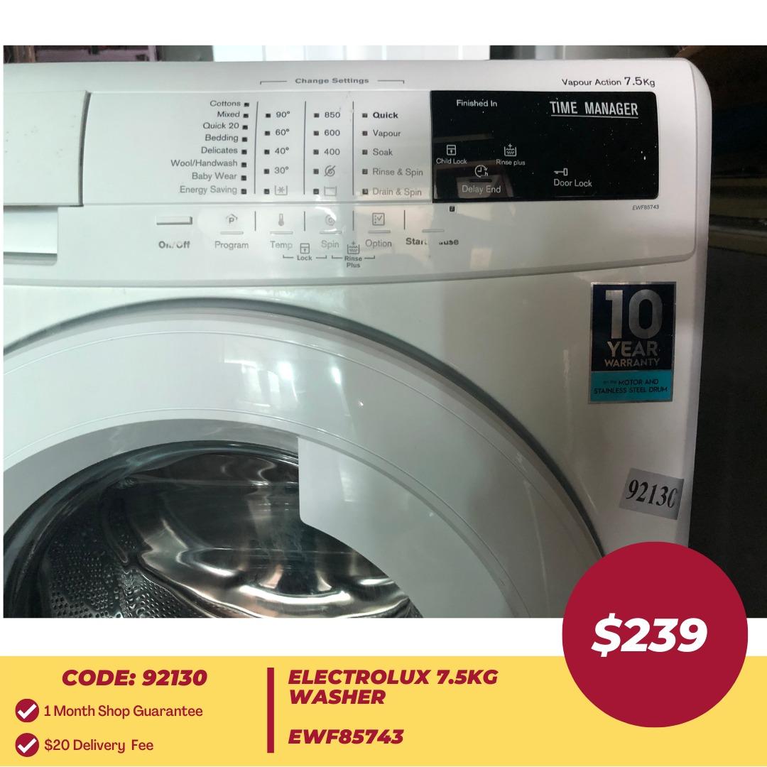 ELECTROLUX 7.5KG Washer EWF85743 (92130), TV & Home Appliances, Washing ...
