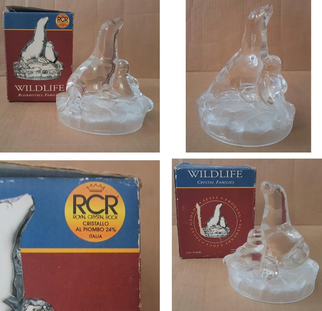 Exquisite Wildlife Crystal Families, Seal Family Display, Crystal Glass ...
