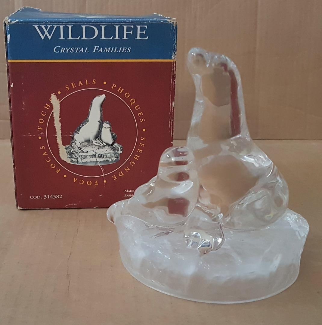 Exquisite Wildlife Crystal Families, Seal Family Display, Crystal Glass ...