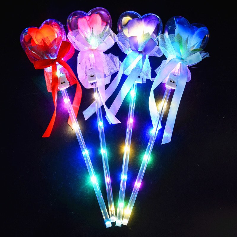 Flower Gift Magic Wand Glowing Mickey &Minnie Princess Fairy Stick ...