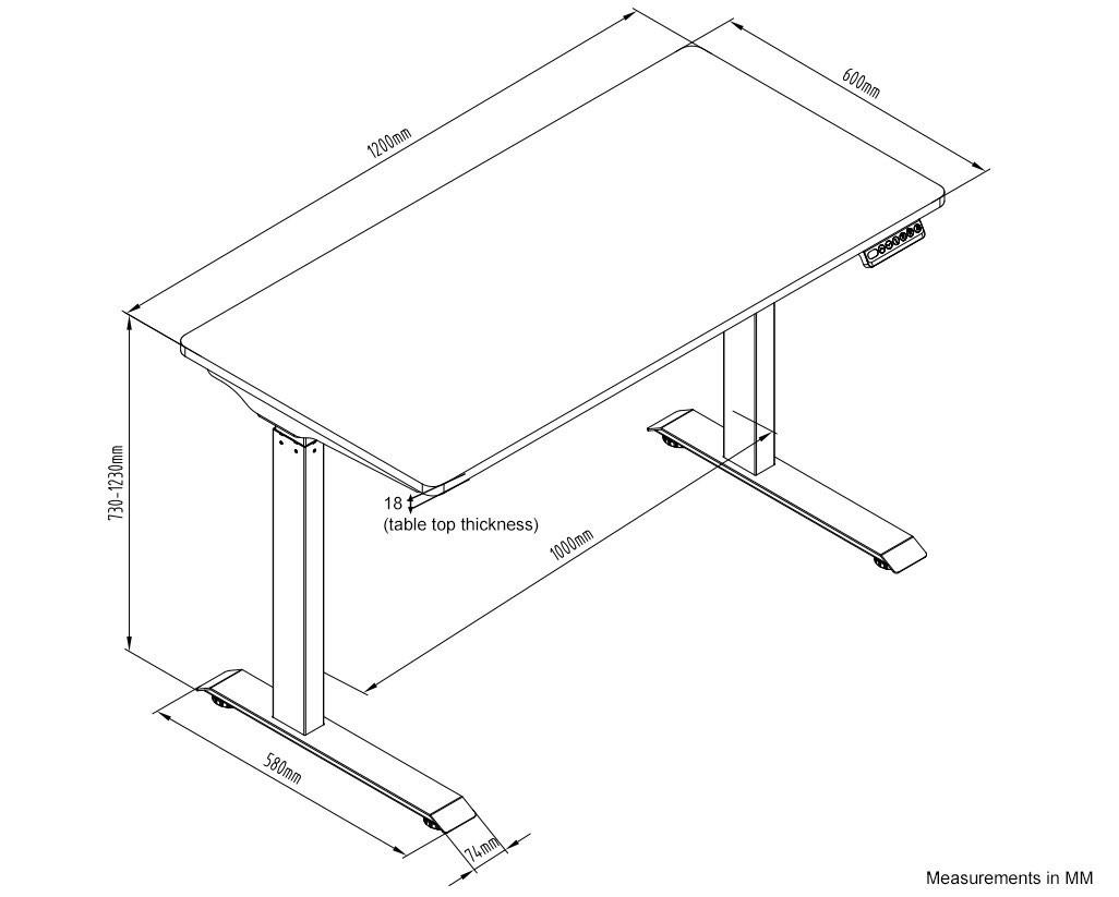FortyTwo Hail Programmable Electric Adjustable Table, Furniture & Home ...