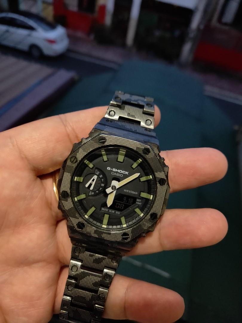G shock GA2100 casio oak mod military green camo complete, Men's ...