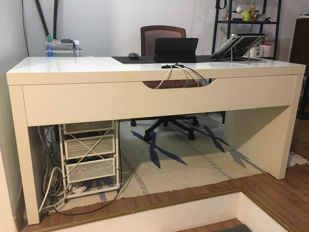 Ikea Malm Desk with pullout panel, Furniture & Home Living, Furniture ...