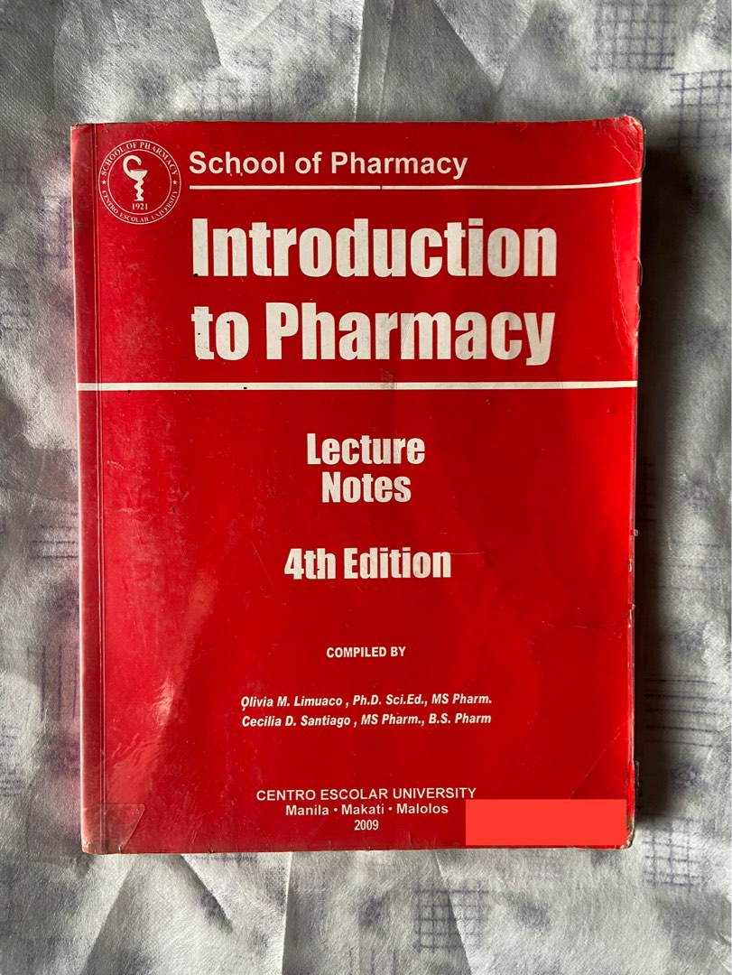 Introduction to Pharmacy Lecture notes 4th Edition (CEU Textbook ...