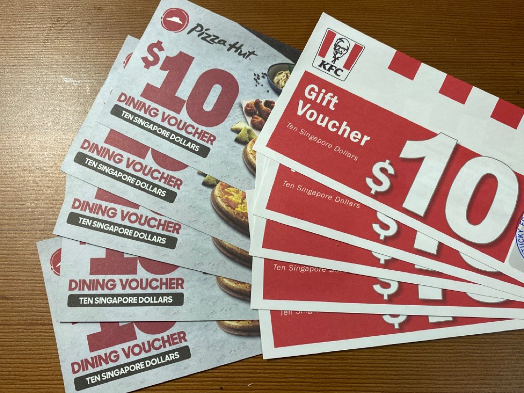 KFC and PizzaHut Vouchers, Tickets & Vouchers, Vouchers on Carousell