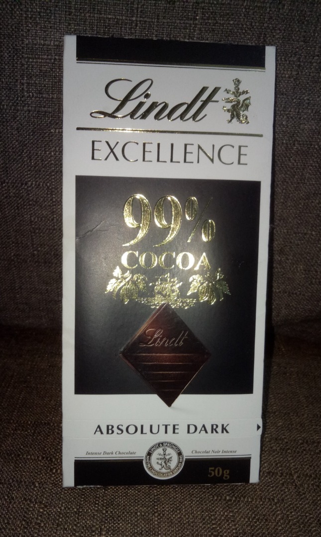 Lindt Chocolate Absolute Dark 50 grams, Food & Drinks, Other Food ...