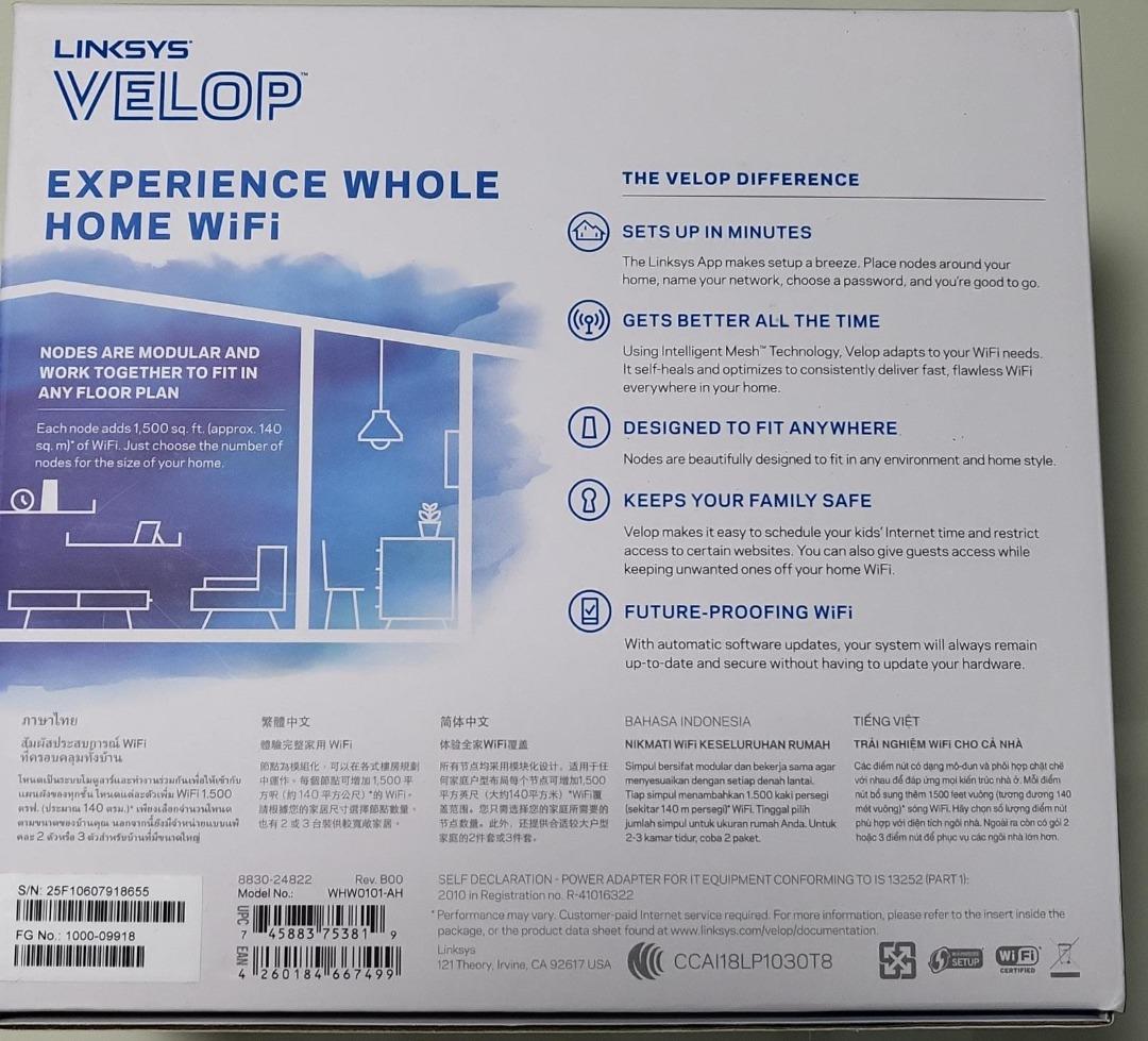Linksys Velop Dual-Band Intelligent Mesh WiFi 5 Router, Computers ... Linksys Velop Dual-Band Intelligent Mesh WiFi 5 Router, Computers ...