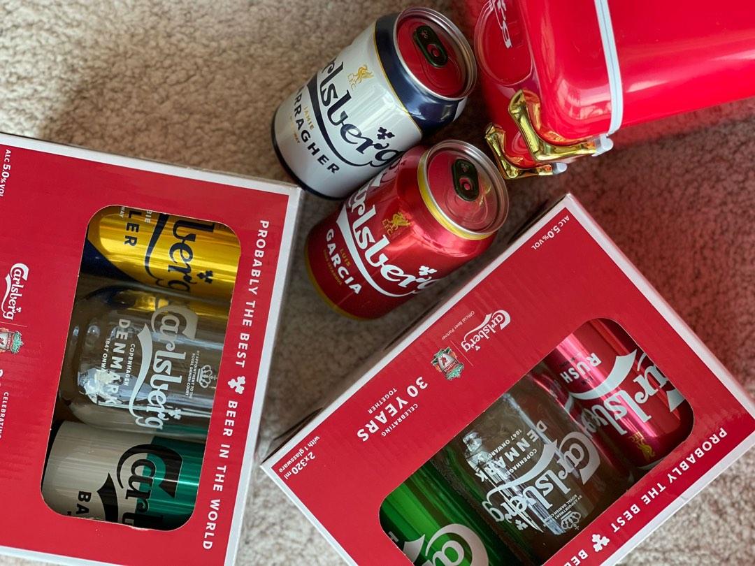 Liverpool Carlsberg 30th Anniversary Set - All 6 Jersey Cans ...
