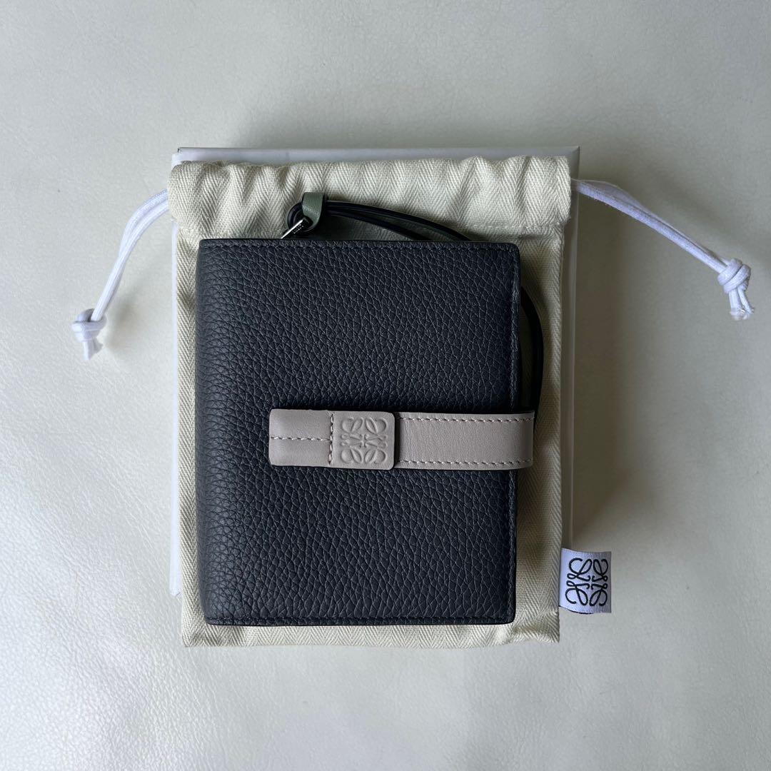 Loewe Compact Zip Wallet Soft Grained Calfskin in Anthracite, Luxury ...