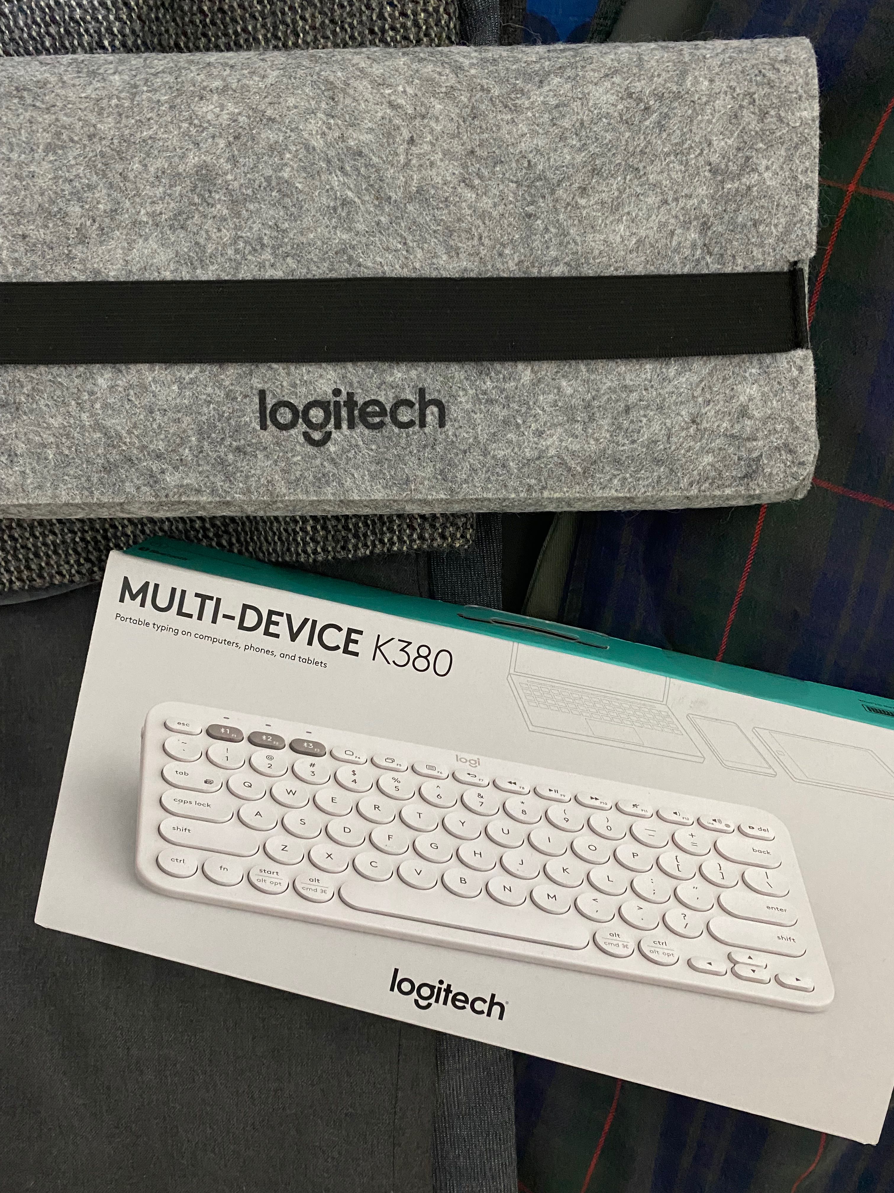 Logitech K380 White Keyboard with Case, Computers & Tech, Parts ...