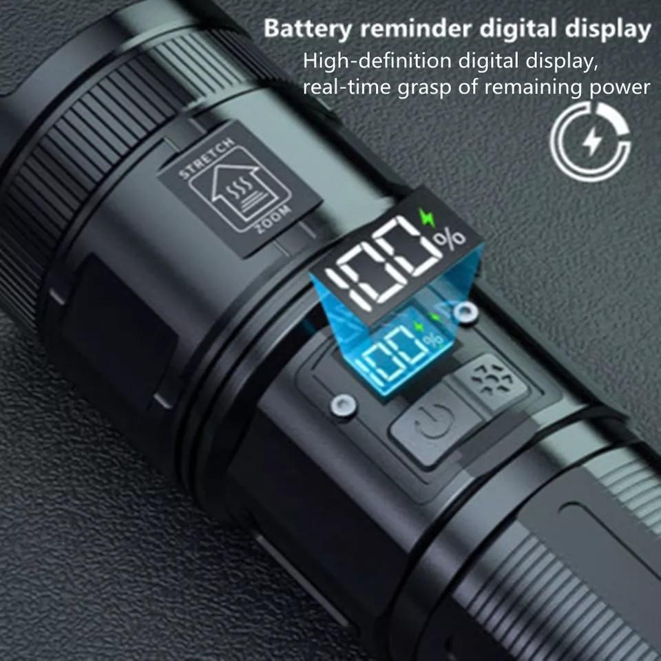 M60 Pro High Power P90+COB LED Tail Light Zoom Flashlight Built-in ...