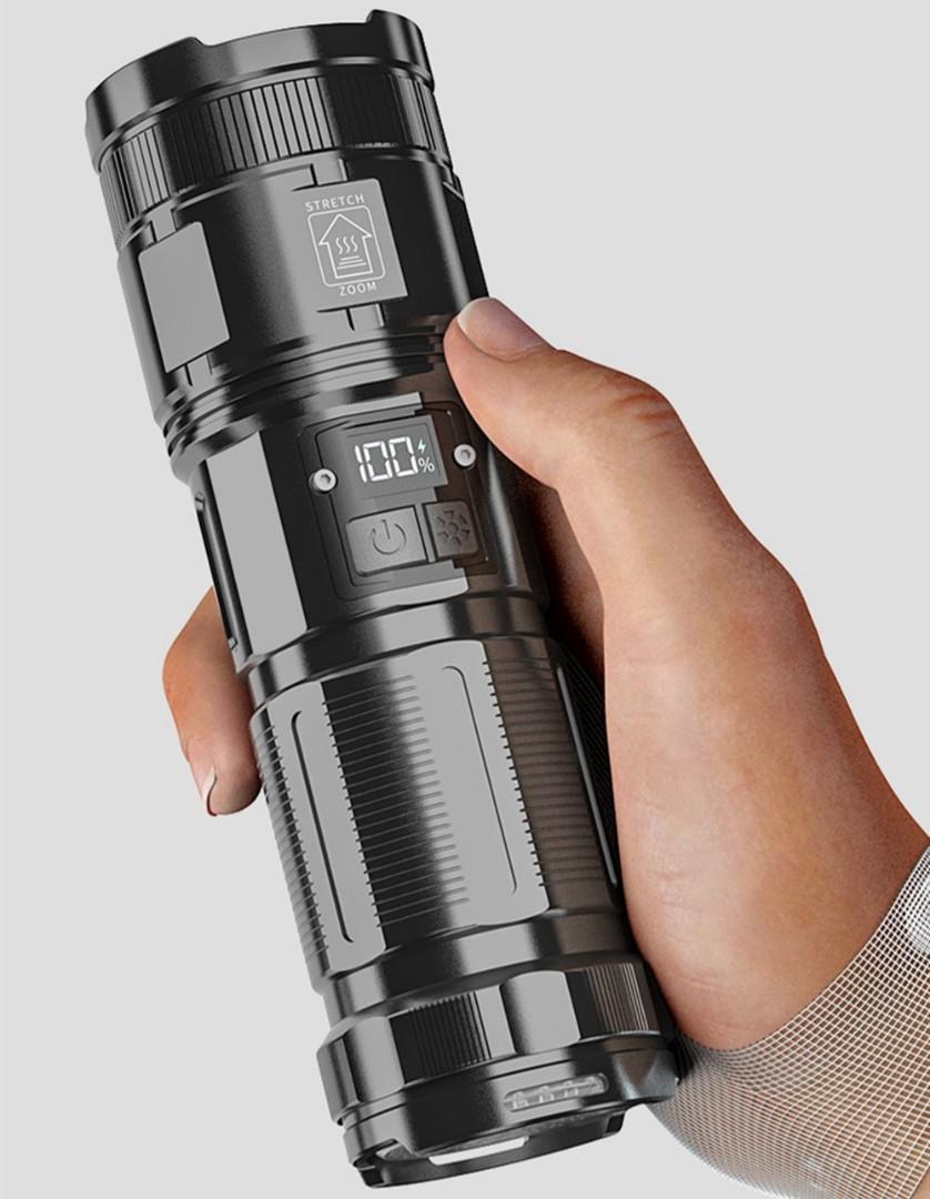 M60 Pro High Power P90+COB LED Tail Light Zoom Flashlight Built-in ...