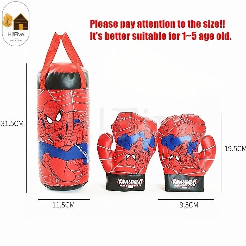 Marvel Spiderman Kids Boxing Gloves Sandbag Set - Gift for kids ...