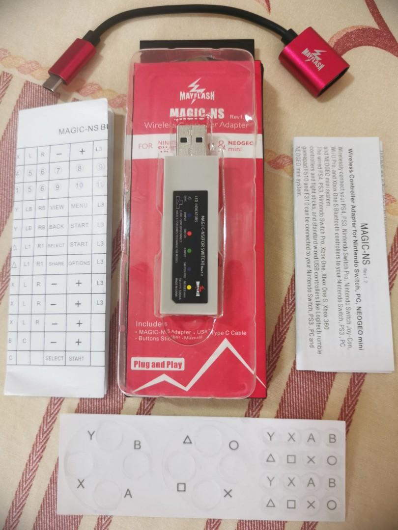 MayFlash Magic-NS wireless controller adapter, Video Gaming, Gaming ...