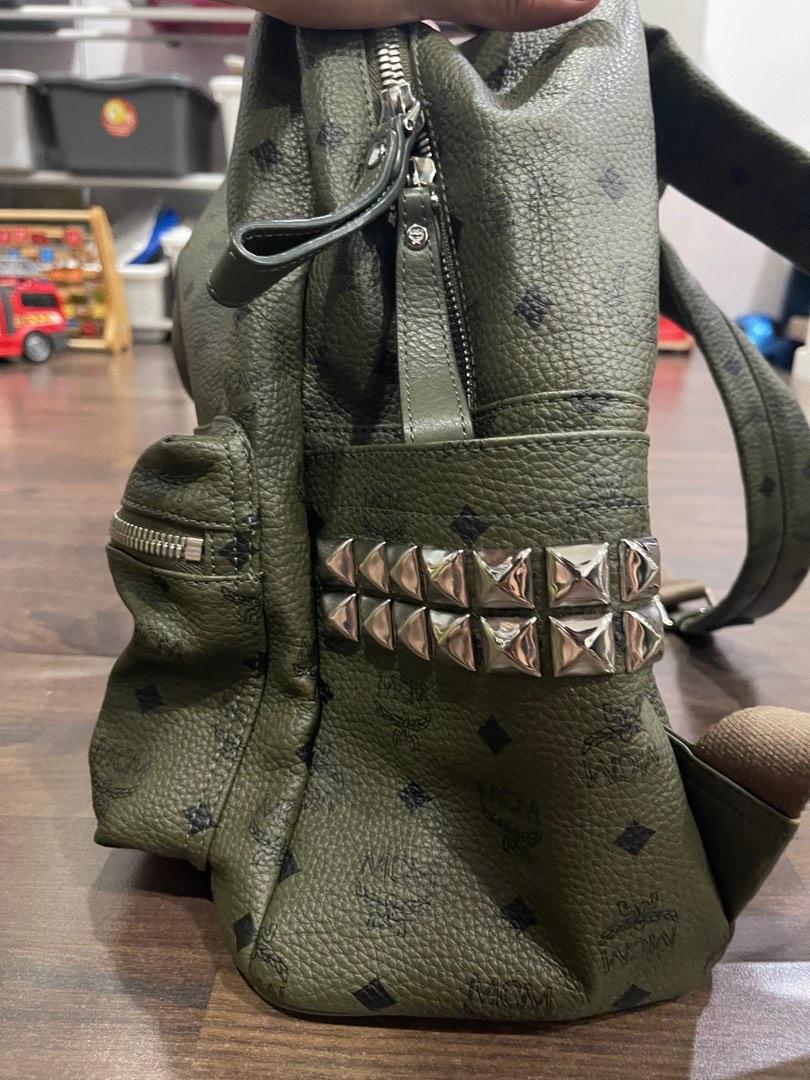 Mcm backpack (matcha green colour) 16x13x6 inches, Men's Fashion, Bags ...