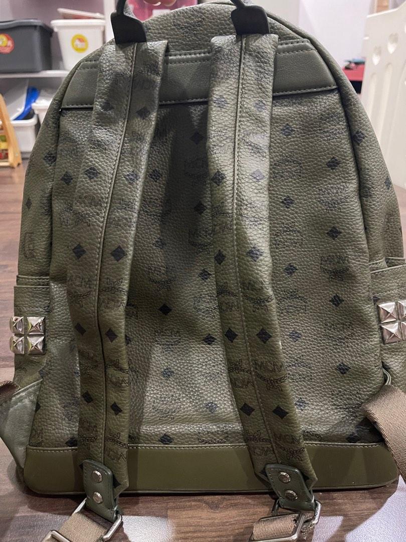 Mcm backpack (matcha green colour) 16x13x6 inches, Men's Fashion, Bags ...