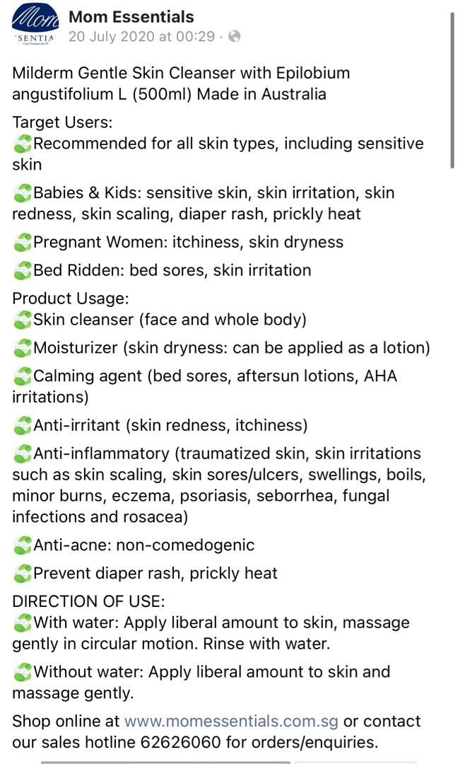 Milderm Skin Cleanser, Beauty & Personal Care, Face, Face Care on Carousell