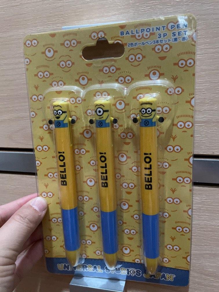Minion Ballpoint pen 3p set (bought in Universal Studio Japan), 興趣及遊戲 ...