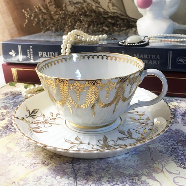 Mismatched Gold Tea Cup Duo, Furniture & Home Living, Kitchenware ...