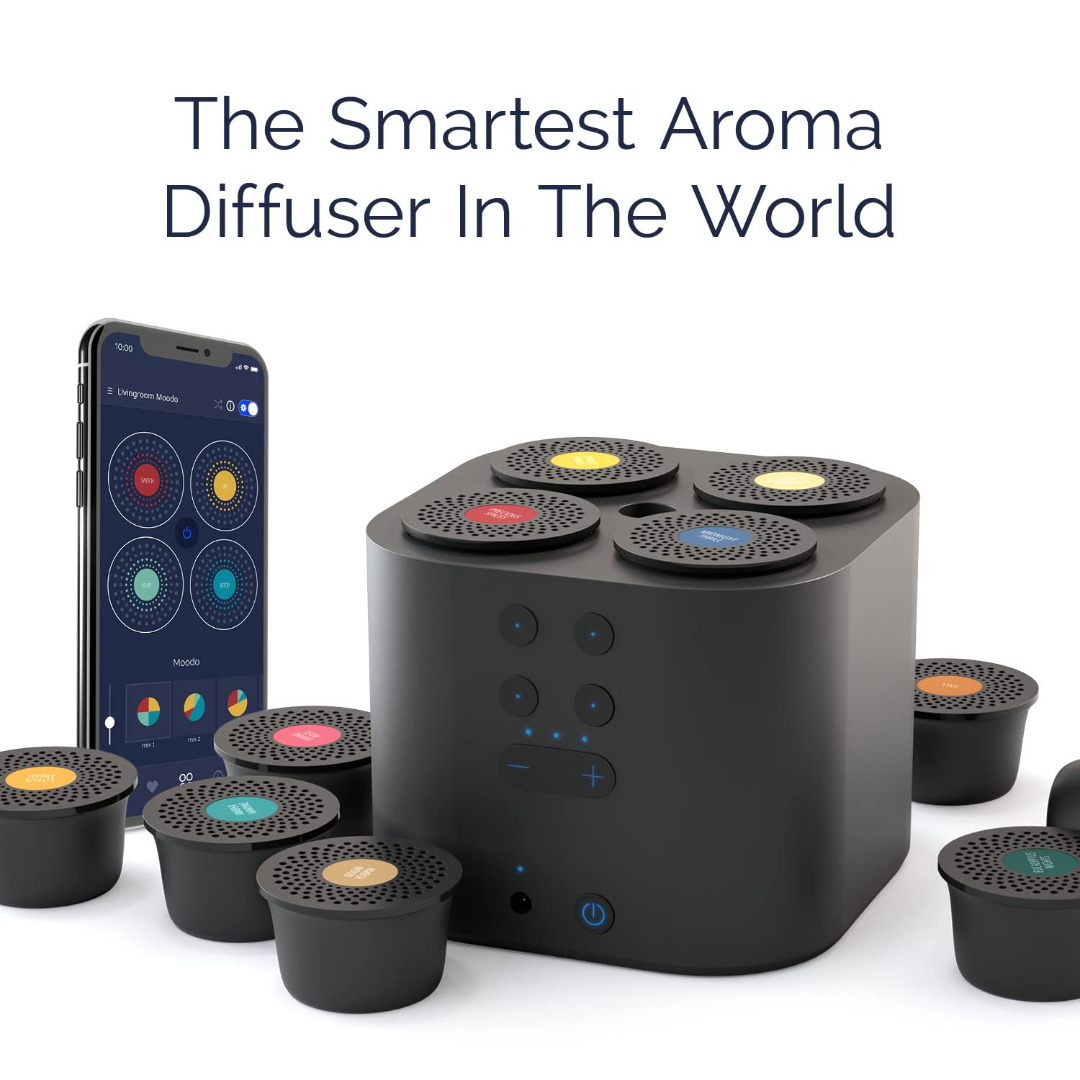 Moodo Smart Home Aroma Diffuser + 4 Capsules, Furniture & Home Living ...