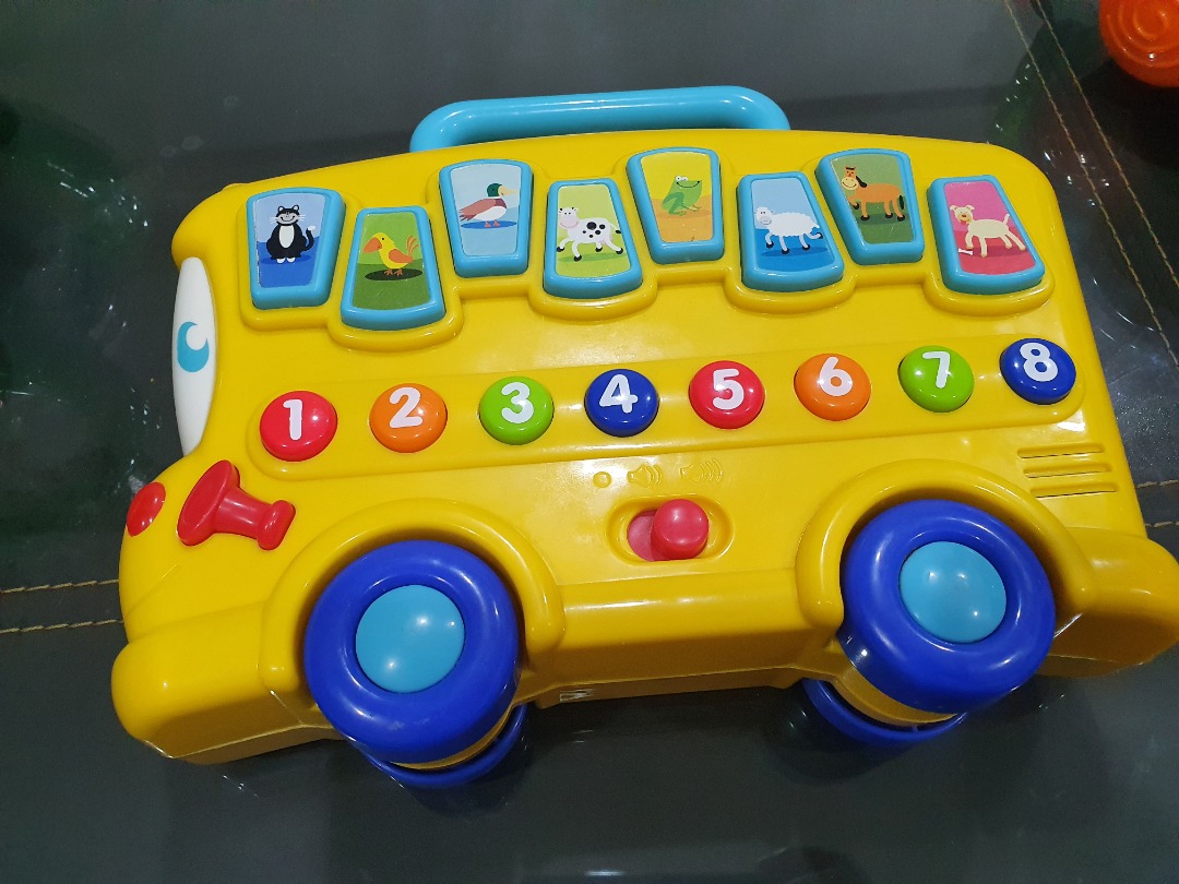 Musical bus with numbers and animal sound without battery, Babies ...