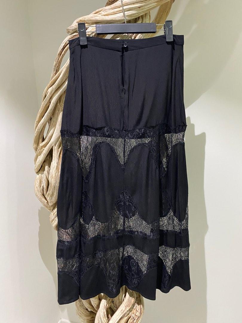New Lulu Yasmine black panel lace maxi skirt S / M, Women's Fashion, Bottoms, Skirts on Carousell