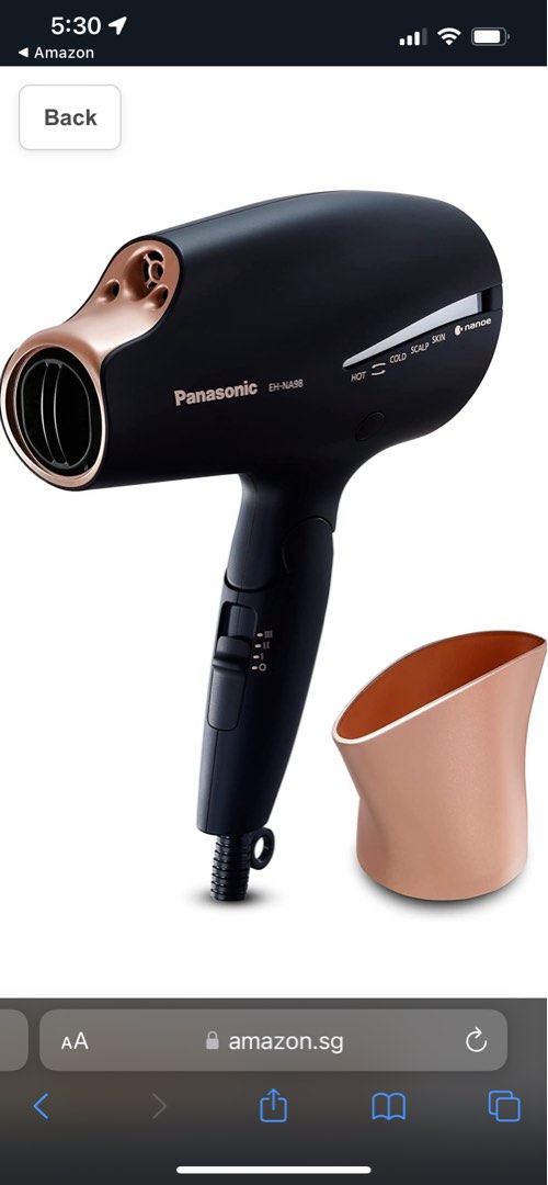 Panasonic EH-NA98 Nanoe Hairdryer, Beauty & Personal Care, Hair on ...