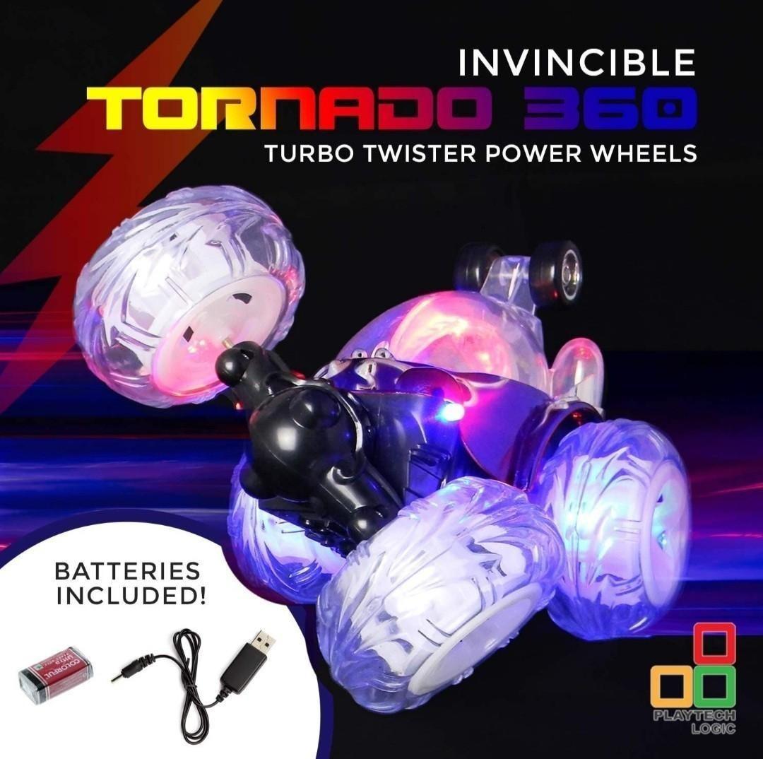 Playtech Logic Invincible Tornado 360 Remote Control Stunt Car Light Up ...
