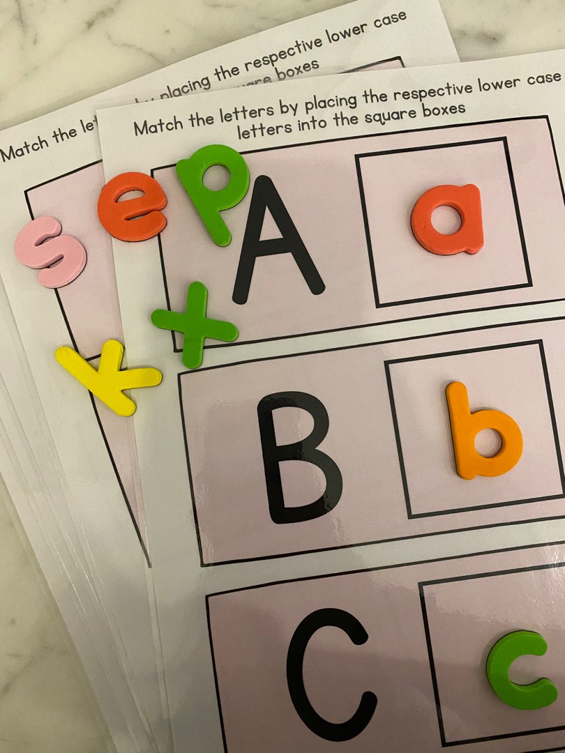 Preschool Upper & Lower Case Matching Acitivty, Hobbies & Toys, Toys ...