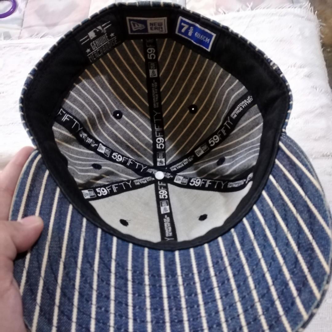 Rare New Era 59Fifty Denim Engineered Stripe New York Yankees Fitted (7 ...