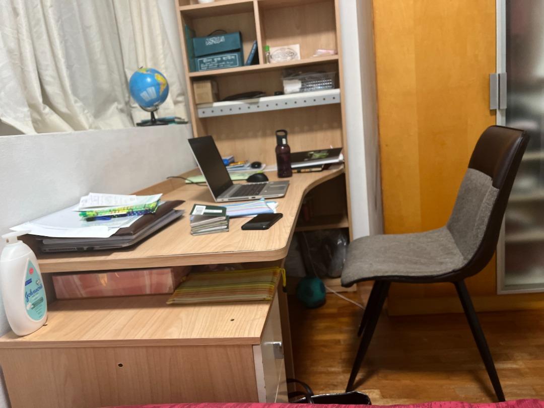 Reading Table with Shelf and Chair, Furniture & Home Living, Furniture ...