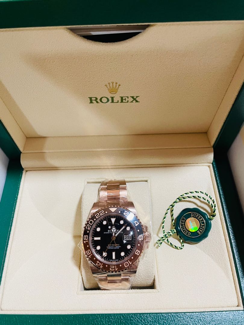 Rolex Gmt 2 Rootbeer Full rose gold, Luxury, Watches on Carousell