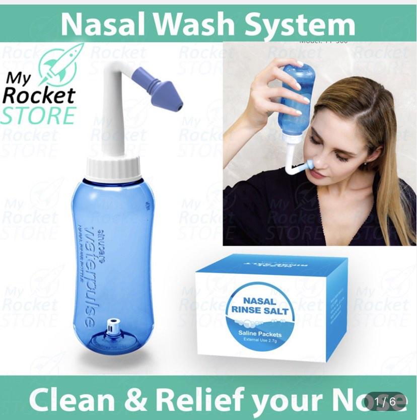 Saline Nasal Wash with Nasal Salt (30pkt), Beauty & Personal Care, Oral ...