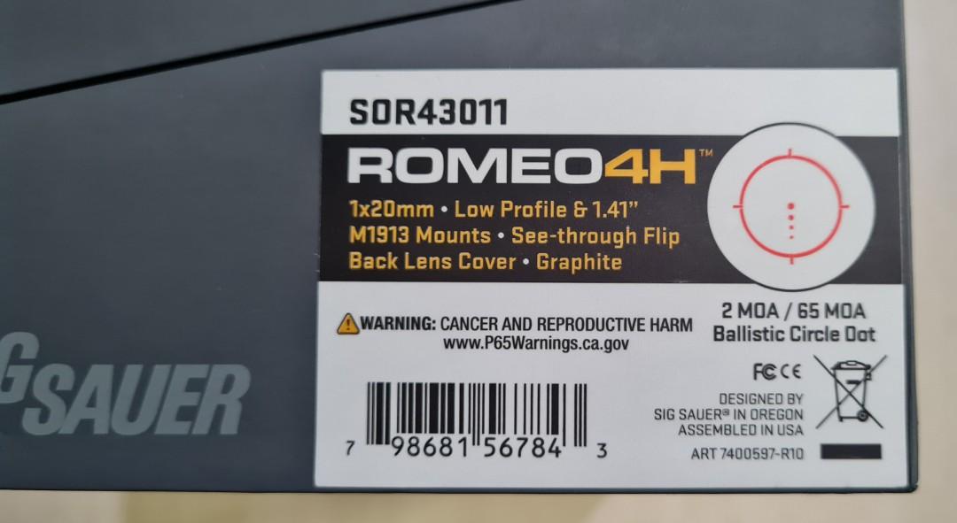 Sig Sauer Romeo4H, Sports Equipment, Other Sports Equipment and ...