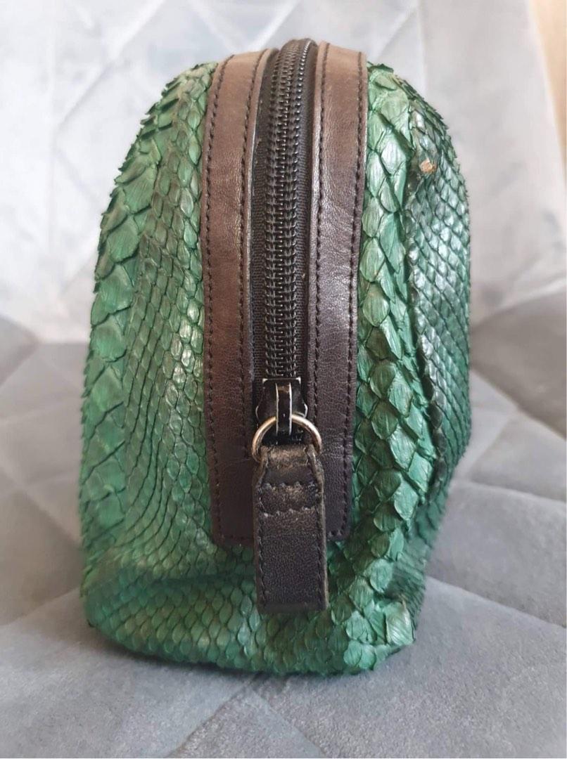 Sun Remy Snake skin Toiletry pouch, Women's Fashion, Bags & Wallets ...