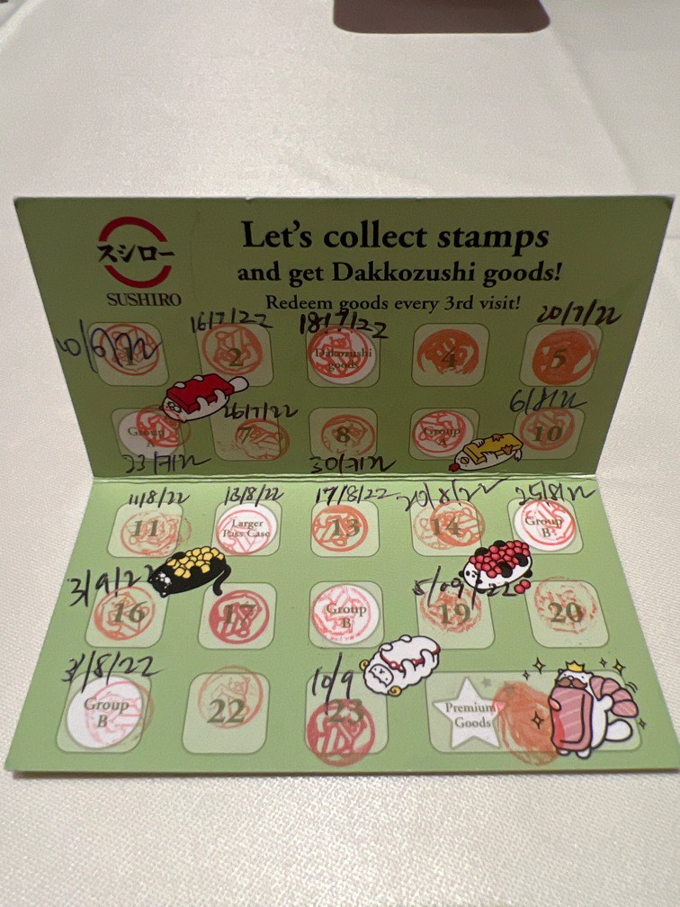 Sushiro stamp card, Tickets & Vouchers, Store Credits on Carousell