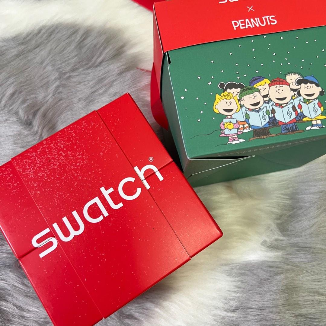 SWATCH x PEANUTS Snoopy Christmas Watch Gift Set, Women's Fashion ...